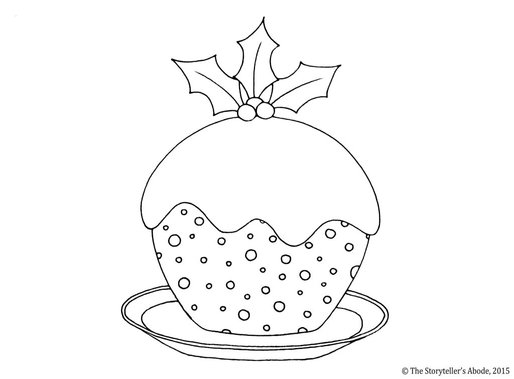 Christmas Pudding Colouring Picture – An Enchanted Place